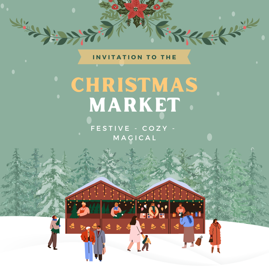 Christmas market invitation with template | eventpage.ai